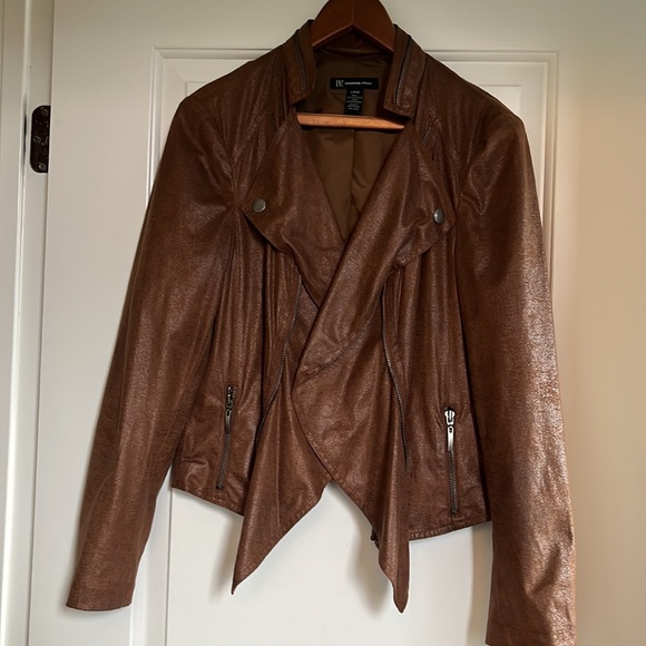 INC International Concepts | Jackets & Coats | Inc Faux Leather Cognac ...